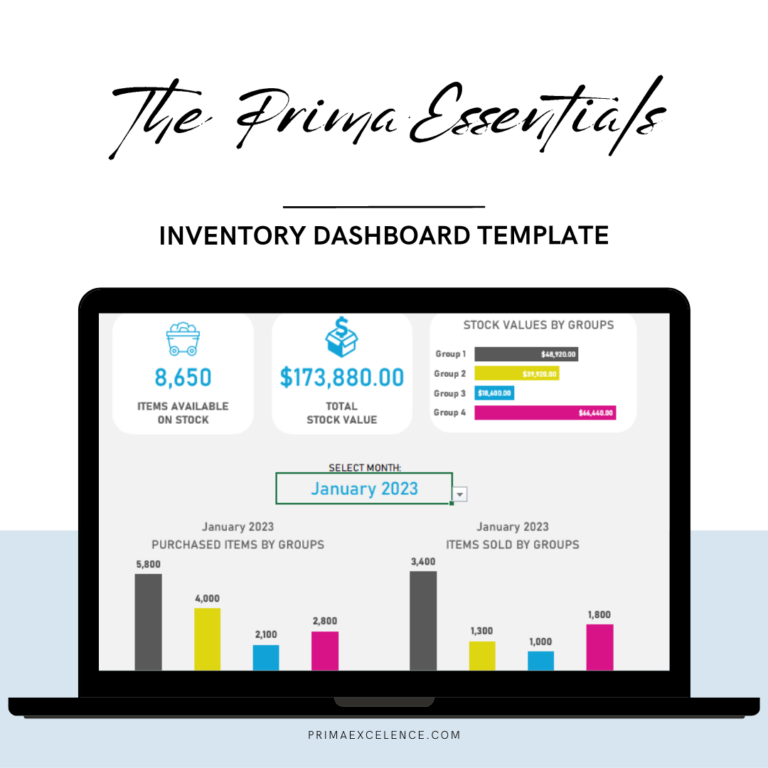 Inventory Dashboard Template – PRIMAEXCELLENCE